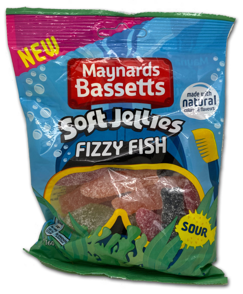 Maynards Bassetts Soft Jellies Fizzy Fish | Candy Gurus